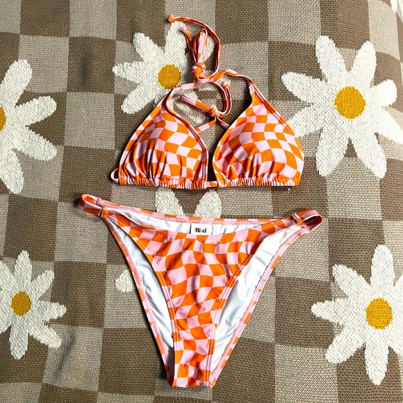 Mi-el | Swim | Miel Checkered Bikini Swim Set | Poshmark